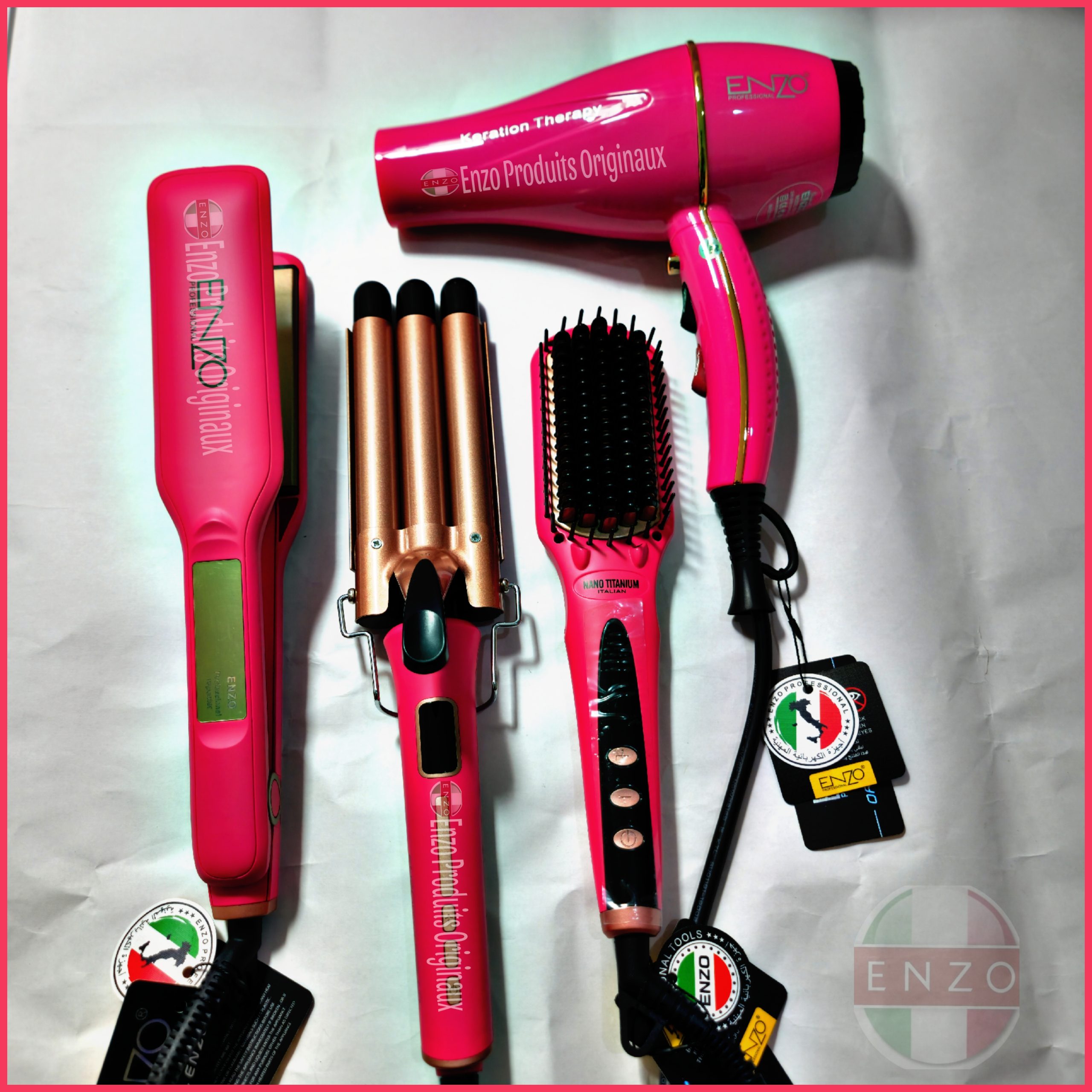 PACK BARBEES ROSE ENZO ITALIAN TITANIUM TECHNOLOGY 4EN1 - Original Enzo